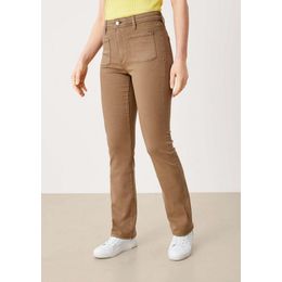 s.Oliver 5-Pocket-Jeans Jeans Beverly / Slim Fit / High Rise / Bootcut Leg Leder-Patch