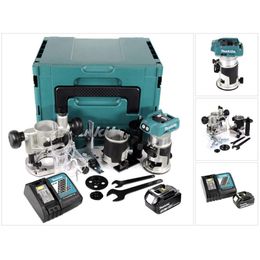 Makita Oberfräse DRT 50 RF1J X2 18 V Li-Ion Akku Brushless Multifunktionsfräse im Makp