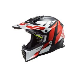 LS2 Motorradhelm LS2 Fast EVO MX437 Strike schwarz / weiß / rot S
