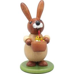 Holz- und Drechslerwaren Legler Osterhase Osterdekoration Osterhase mit Küken natur Höhe 9cm NEU