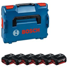 Bosch Elektrowerkzeug-Set Akku-Paket 6x GBA 18V 4.0Ah in L-Boxx