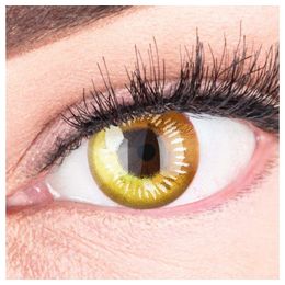 MeralenS Jahreslinsen Farbige Gelbe Kontaktlinsen Anime Yellow