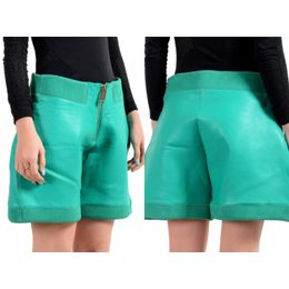 Dsquared2 Shorts Dsquared2 JEANS LEATHER SHORTS LOOSE ROCK-PANTS HOSE EMERALD GREEN TRO