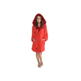 CelinaTex Bademantel Saunamantel Damen kurz Coral Fleece Miami XS korallrot bordeaux