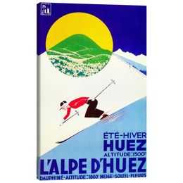 Posterlounge Leinwandbild Vintage Ski Collection