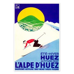 Posterlounge Poster Vintage Ski Collection