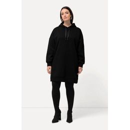 Ulla Popken Jerseykleid Sweatkleid Oversized Kapuze Langarm Minikleid