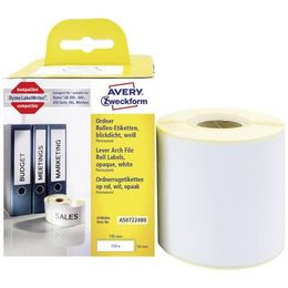 Avery-Zweckform Etiketten (Rolle) 190 x 54 mm Papier Weiß 110 St. Permanent haftend Ordner-Etiketten AS0722480