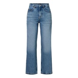 BOSS Orange High-waist-Jeans Barrel High Rise Hochbund High Waist Premium Denim Jeans mit BOSS Metallschriftzug, blau