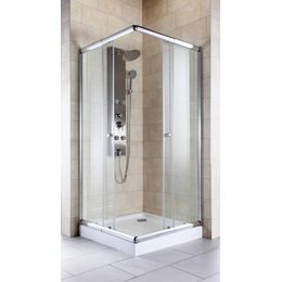 Welltime Eckdusche Trento Plus, BxT: 90x90 cm, Sicherheitsglas, Anti-Kalk-Versiegelung, variabler Verstellbereich, mit Schiebetüren