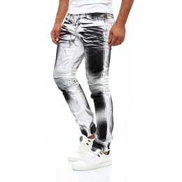 KINGZ Slim-fit-Jeans im perfekten Look, schwarz|weiß