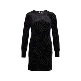 Vila Shirtkleid Samtiges Nicki Kleid Leo Print Party Dress für Kurvige Frauen (kurz) 7054 in Schwarz