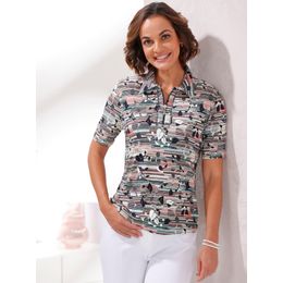 Poloshirt CLASSIC "Shirt" Gr. 54, blau (marine, rosenquarz, bedruckt) Damen Shirts Jersey