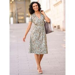 Jerseykleid Inspirationen "Jersey-Kleid" Gr. 48, Normalgrößen, grün (schlamm, kalkmint, bedruckt) Damen Kleider Freizeitkleider