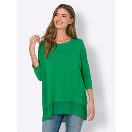 Oversize-Shirt Heine "Oversized Shirt" Gr. 34, grün (grasgrün) Damen Shirts Jersey