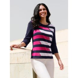 3/4 Arm-Pullover Inspirationen "Pullover" Gr. 36, bunt (marine, pink, gemustert) Damen Pullover
