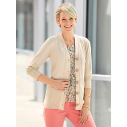 Shirtjacke Classic Basics "Shirtjacke" Gr. 54, beige (sand) Damen Shirts V-Shirts