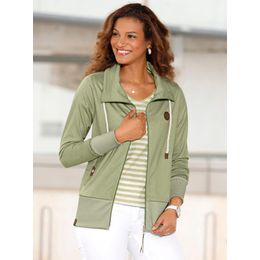 Shirtjacke Casual Looks "Sweatjacke" Gr. 52, grün (lindgrün) Damen Shirts Jersey