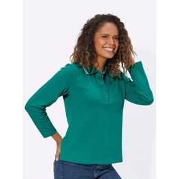 Poloshirt Casual Looks "Poloshirt" Gr. 54, grün (smaragd) Damen Shirts Jersey