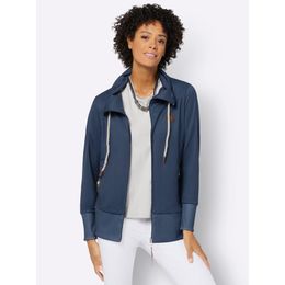 Shirtjacke Casual Looks "Sweatjacke" Gr. 36, blau (dunkelblau) Damen Shirts Jersey