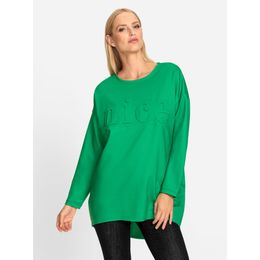 Longshirt Heine "Longshirt" Gr. 46, grün (grasgrün) Damen Shirts Jersey