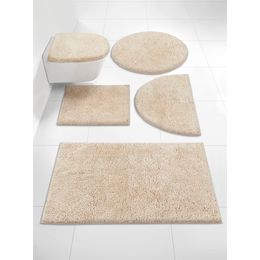 Badematte Grund Badematten Gr. halbrund (50cm x 80cm),, beige (natur)