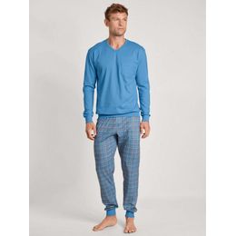 Calida Pyjama Calida Herrenbündchenpyjama 44684 azurit blue (1 Stück