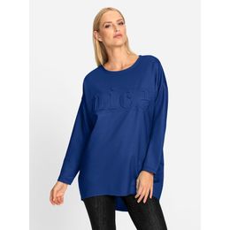 Longshirt Heine "Longshirt" Gr. 50, blau (royalblau) Damen Shirts Jersey