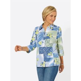 Poloshirt Classic Basics "Shirt" Gr. 54, bunt (pistazie, mittelblau, bedruckt) Damen Shirts Jersey