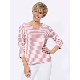 3/4-Arm-Shirt Casual Looks "Ringelshirt" Gr. 54, rosa (rosenquarz, geringelt) Damen Shirts Jersey