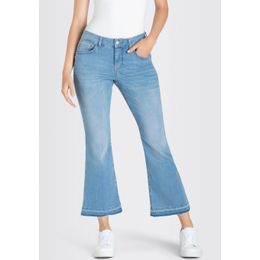 Bootcut-Jeans MAC Gr. 34, Länge 27, blau (leuchtendessummer bl) Damen Jeans Ankle 7/8