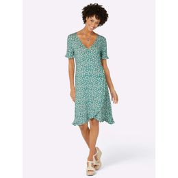 Jerseykleid Inspirationen "Jersey-Kleid" Gr. 42, Normalgrößen, grün (salbei, bedruckt) Damen Kleider Freizeitkleider