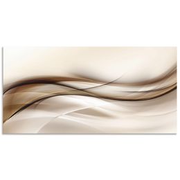 Wandbild Artland "Braune abstrakte Welle" Bilder Gr. B/H: 150 cm x 75 cm, Alu-Dibond-Druck Muster Querformat, 1 St., braun Kunstdrucke