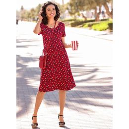 Jerseykleid Inspirationen "Jersey-Kleid" Gr. 36, Normalgrößen, rot (rot, ecru, bedruckt) Damen Kleider Freizeitkleider