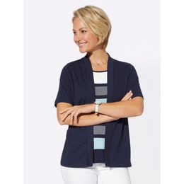 2-in-1-Shirt Casual Looks "Shirt" Gr. 54, blau (marine) Damen Shirts Jersey