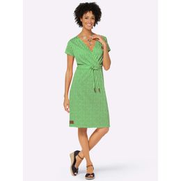 Jerseykleid Casual Looks "Jersey-Kleid" Gr. 48, Normalgrößen, grün (apfel, ecru) Damen Kleider Freizeitkleider