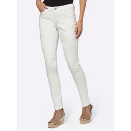 Bequeme Jeans Heine Gr. 48, Normalgrößen, beige (ecru) Damen Jeans