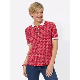 Poloshirt Casual Looks "Poloshirt" Gr. 54, rot (rot, ecru, bedruckt) Damen Shirts Jersey