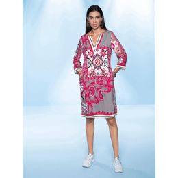 Sommerkleid Heine "Druck-Kleid" Gr. 50, Normalgrößen, rosa (ecru, rosé, bedruckt) Damen Kleider Sommerkleider