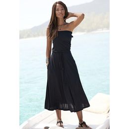 Lascana Bandeaukleid schwarz Gr. 34 für Damen. Ohne Ausschnitt und Quasten, Bindeband. Figurumspielend. Nachhaltig.