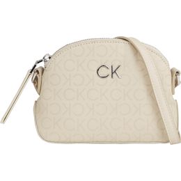 Calvin Klein Schultertasche, Logo-Muster, Emblem, für Damen, beige