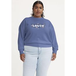 LEVI'S® PLUS Sweatshirt LEVI'S PLUS "PL GRAPHIC STANDARD" Gr. XXL (46), blau (crew blue) Damen Sweatshirts