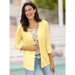 Shirtjacke Inspirationen "Shirtjacke" Gr. 50, gelb (zitrone) Damen Shirts Jersey