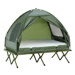 Outsunny Campingbett 4 in 1 Set grün 193 x 136 x 178 cm (LxBxH)