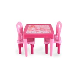 Pilsan Kindertisch mit 2 Kinderstühle pink 03414, Kindersitzgruppe, ab 3 Jahre