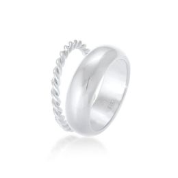 Elli Premium Ring-Set Bandring Twisted Gedreht 2er Set Basic 925 Silber