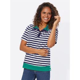 Kurzarmshirt Casual Looks "Shirt" Gr. 48, bunt (marine, smaragd) Damen Shirts Jersey