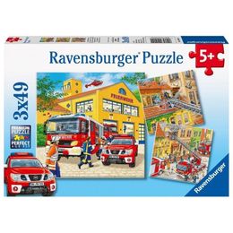 RAVENSBURGER VERLAG Puzzle Feuerwehreinsatz 3x49