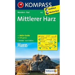KOMPASS Wanderkarte 452 Mittlerer Harz 1:50.000, Karte (im Sinne von Landkarte)