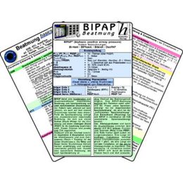 BIPAP Beatmungs-Karten-Set, 3 Medizinische Taschen-Karten,